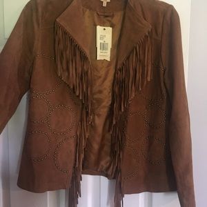 Reba | Jackets & Coats | Reba Leather Fringe Jacket | Poshmark